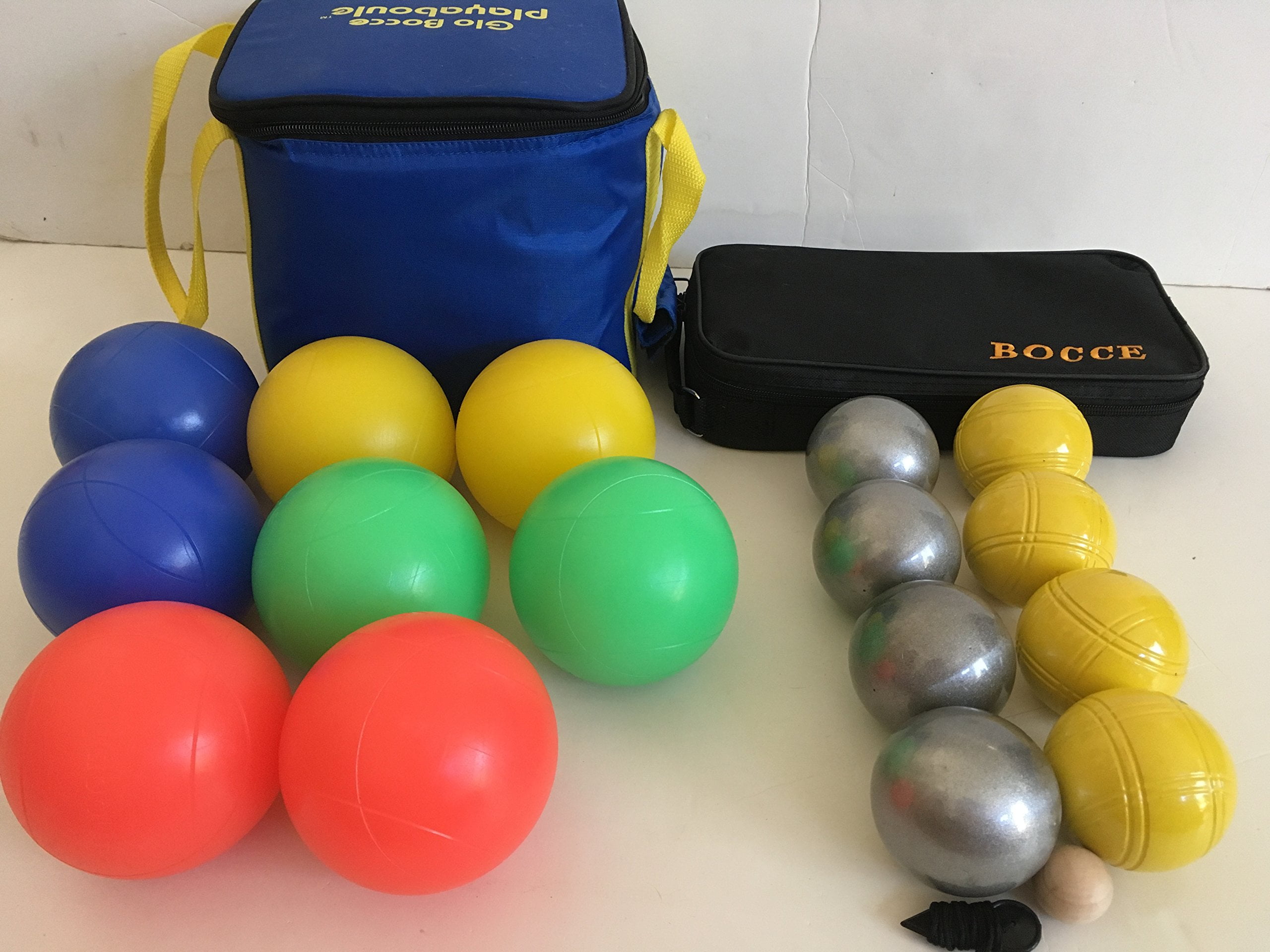 Glow in Dark Bocce Set and 73mm Metal Bocce/Petanque 8 Ball Set with 4 ...
