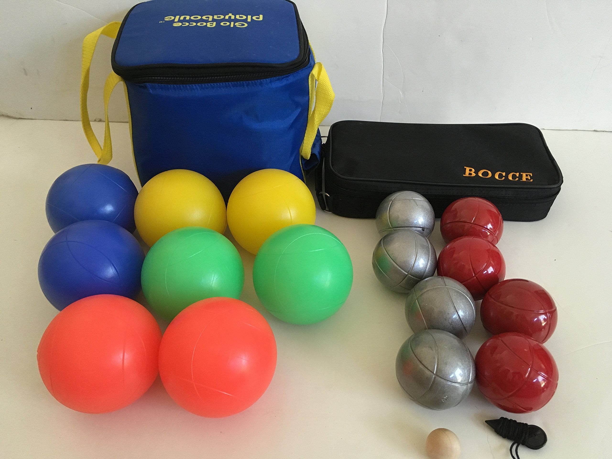 Glow in Dark Bocce Set and 73mm Metal Bocce/Petanque 8 Ball Set with 4 ...