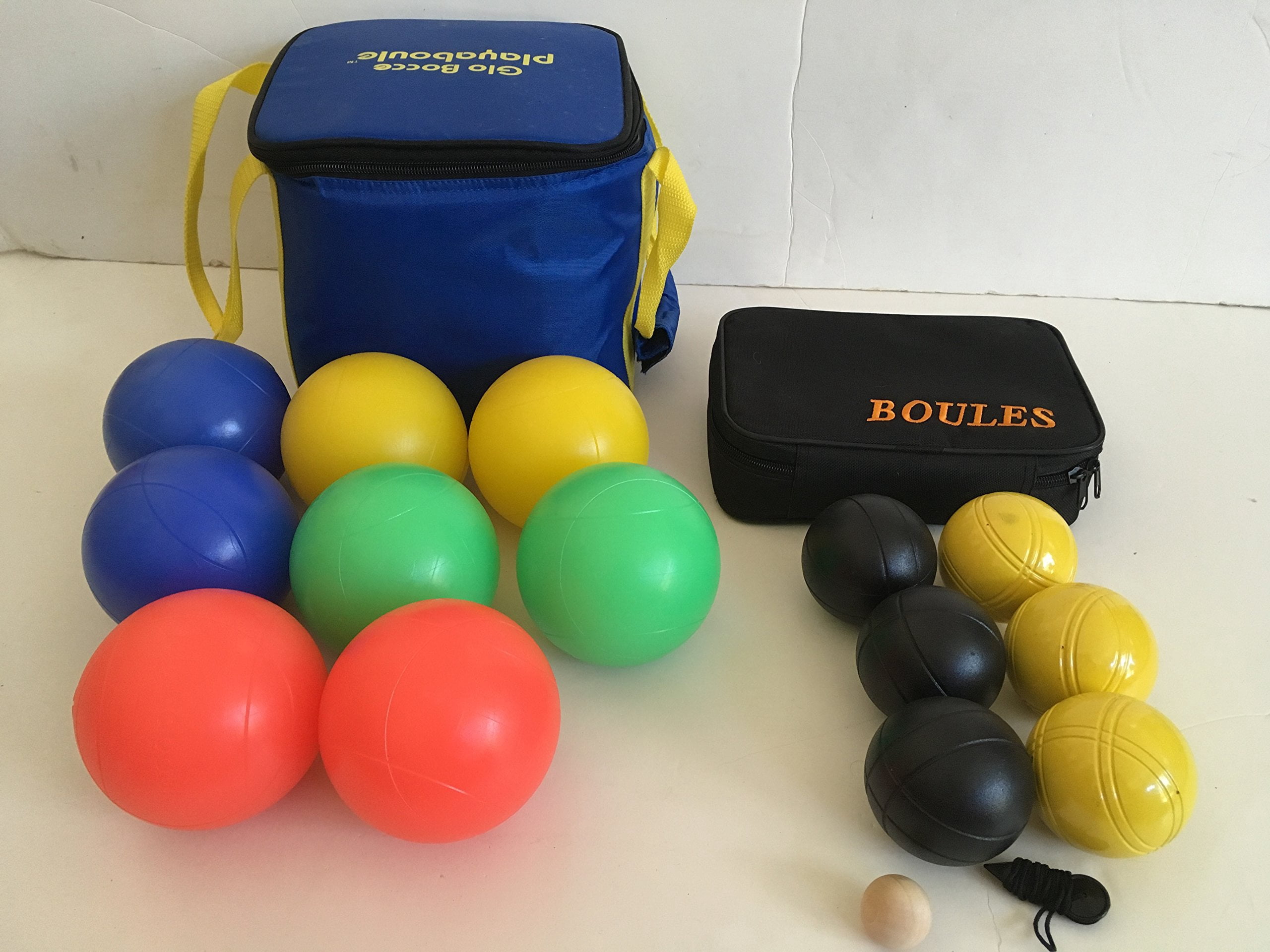 Glow in Dark Bocce Set and 73mm Metal Petanque/Boules 6 Ball Set with 3 ...