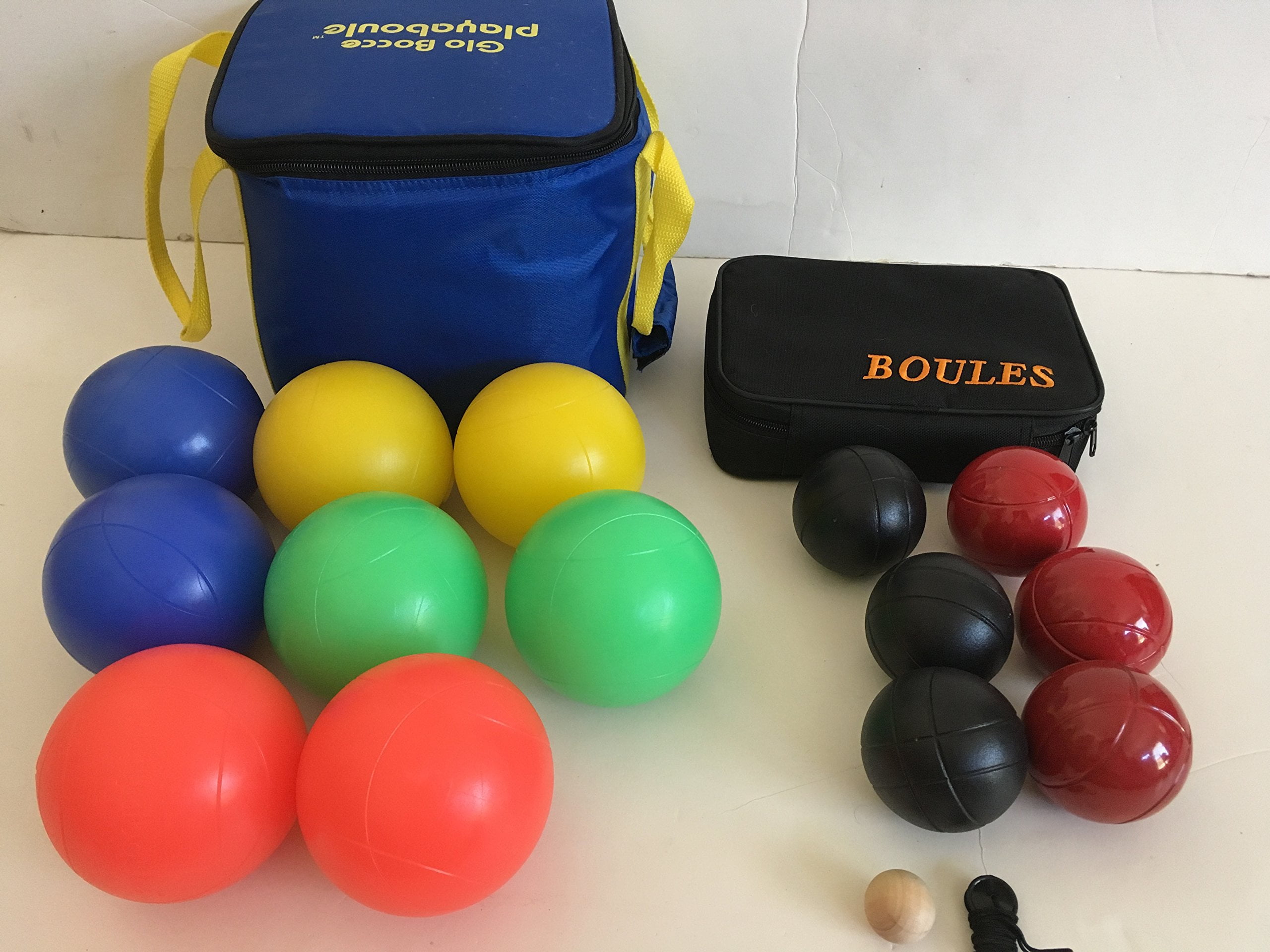 Glow in Dark Bocce Set and 73mm Metal Petanque/Boules 6 Ball Set with 3 ...