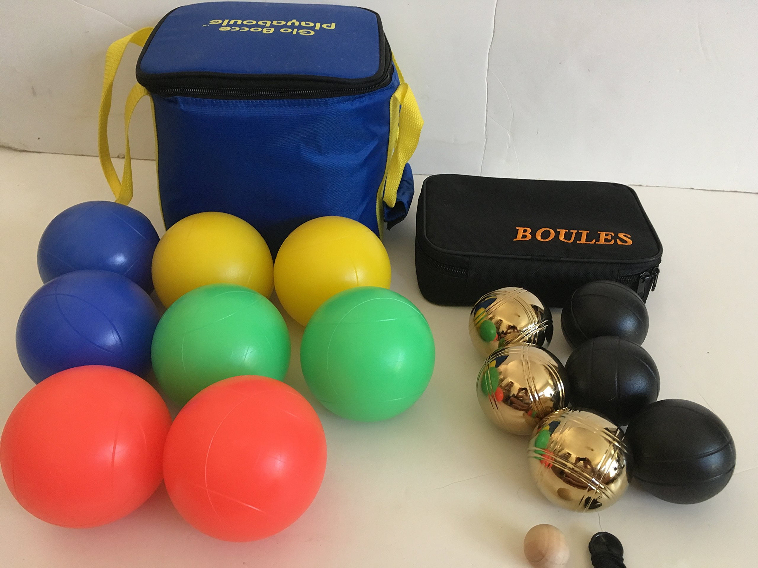Glow in Dark Bocce Set and 73mm Metal Petanque/Boules 6 Ball Set with 3 ...