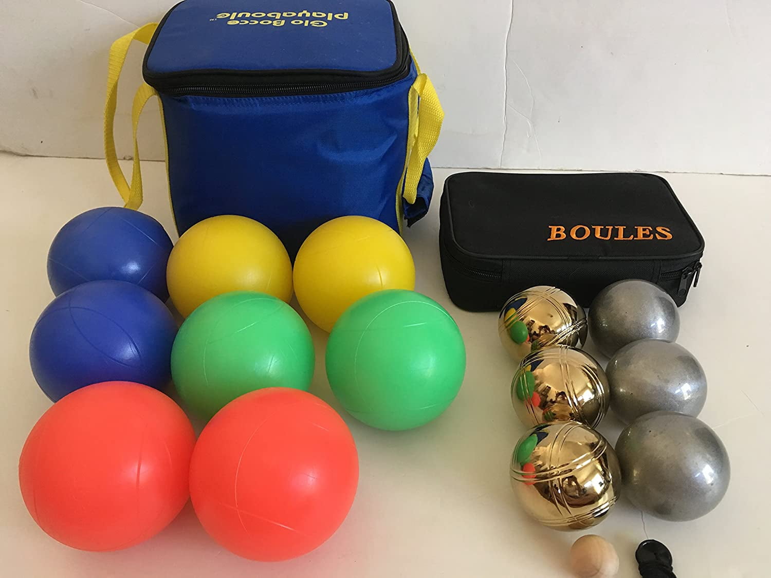 Glow in Dark Bocce Set and 73mm Metal Petanque/Boules 6 Ball Set with 3 ...
