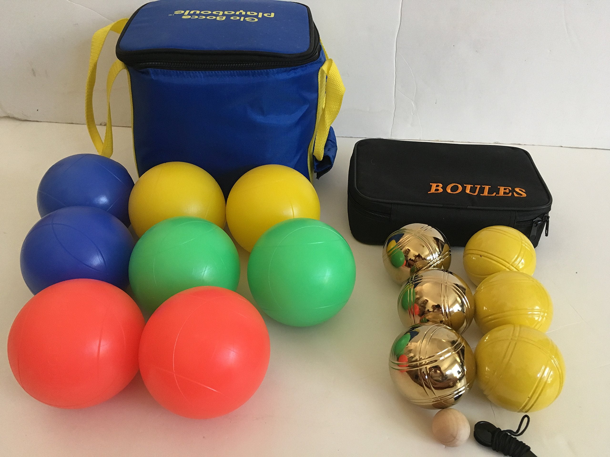 Glow in Dark Bocce Set and 73mm Metal Petanque/Boules 6 Ball Set with 3 ...