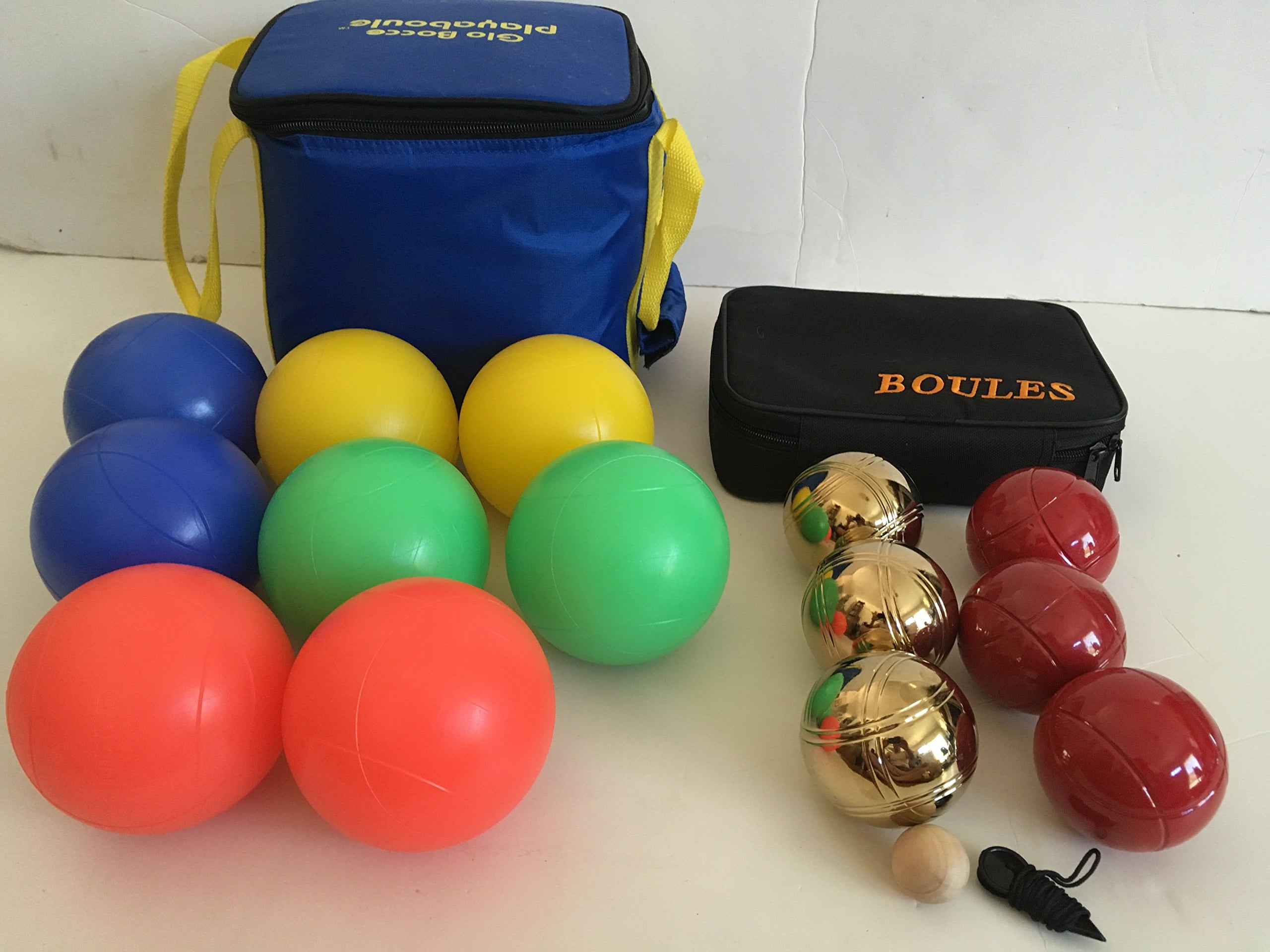 Glow in Dark Bocce Set and 73mm Metal Petanque/Boules 6 Ball Set with 3 ...