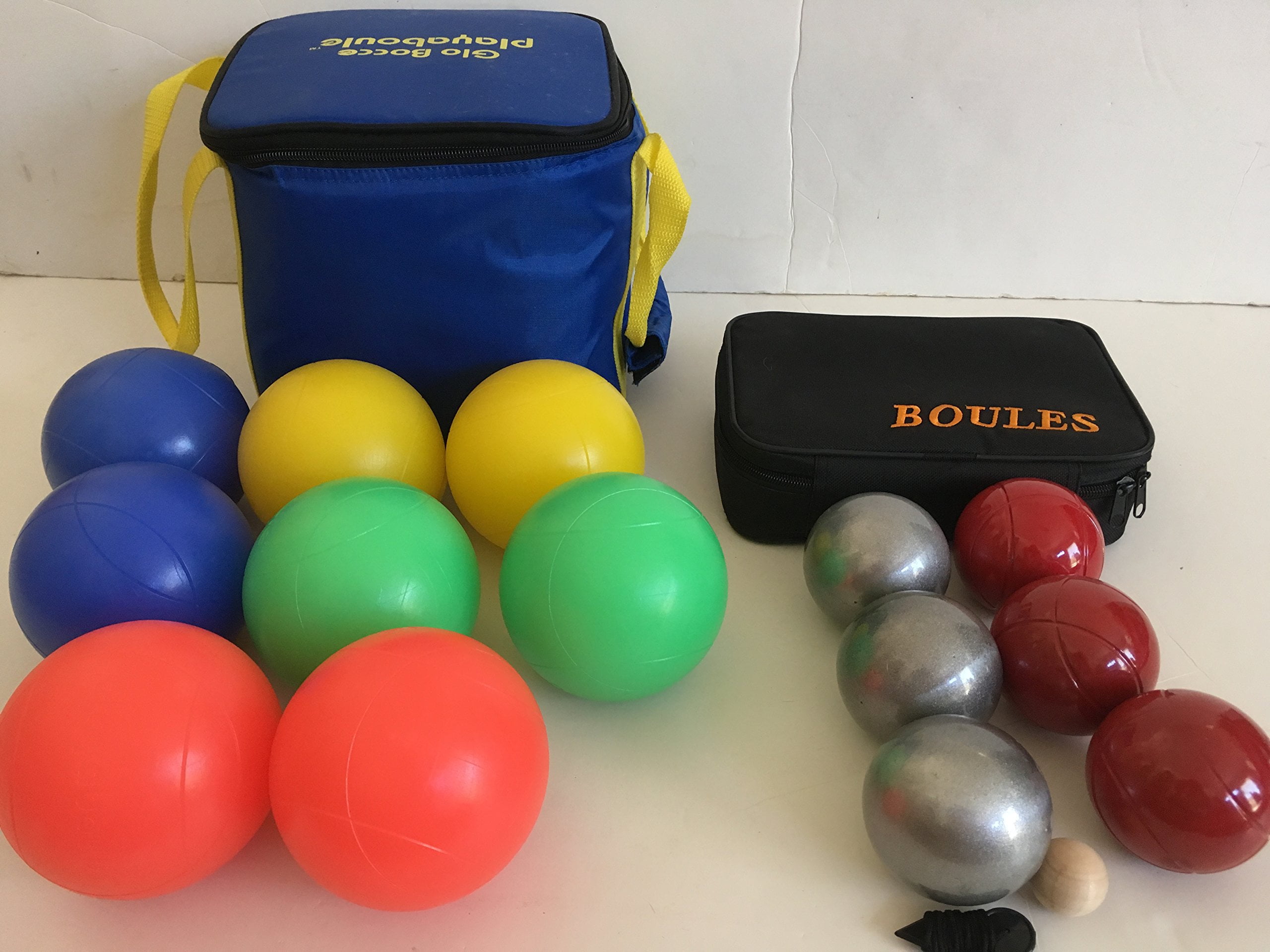 Glow in Dark Bocce Set and 73mm Metal Petanque/Boules 6 Ball Set with 3 ...