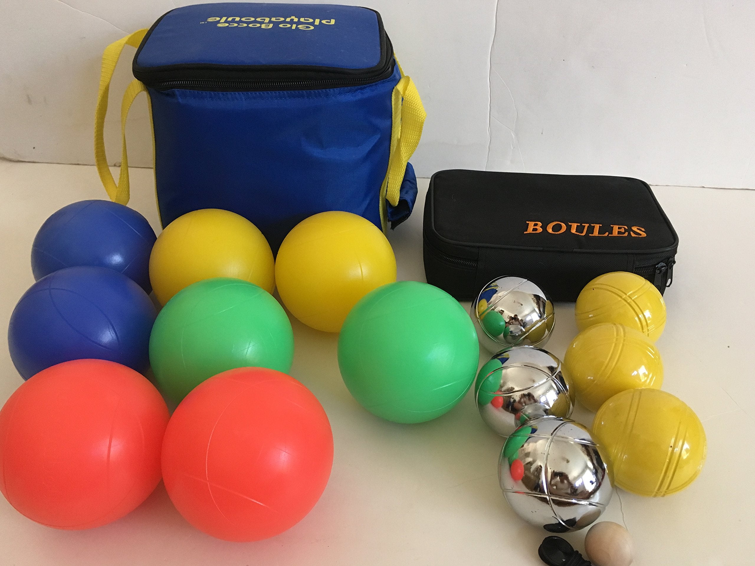 Glow in Dark Bocce Set and 73mm Metal Petanque/Boules 6 Ball Set with 3 ...