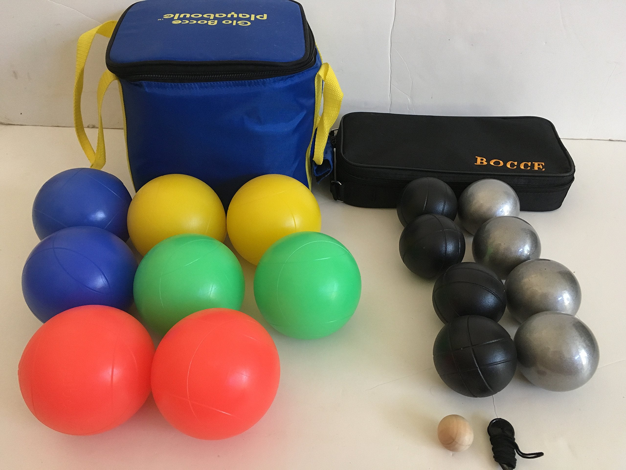 Glow in Dark BocceSset and 73mm Metal Bocce/Petanque 8 Ball Set with 4 ...