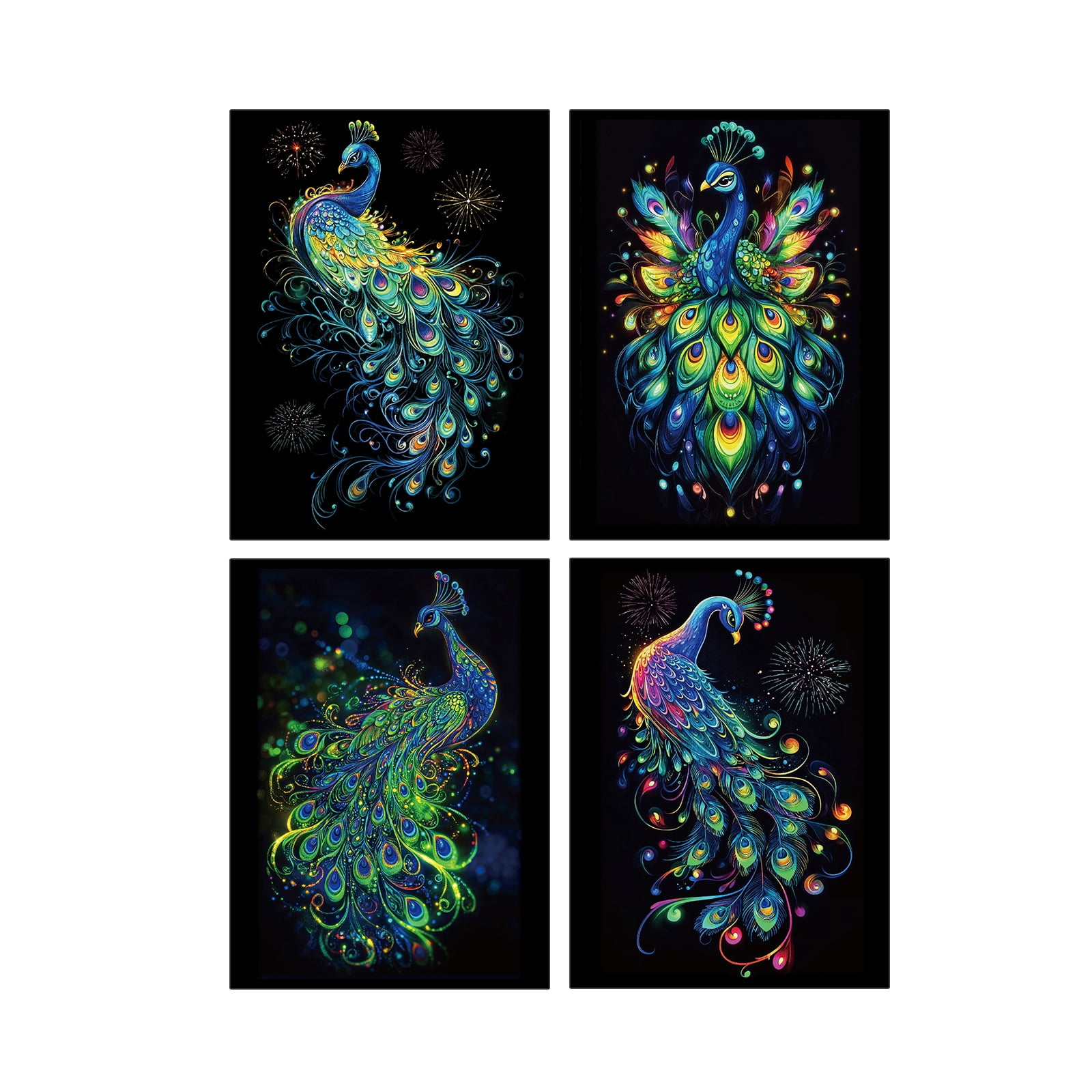 Glow-in-Dark Scratch Drawing Set Luminous Animal Series Paint Sheets ...