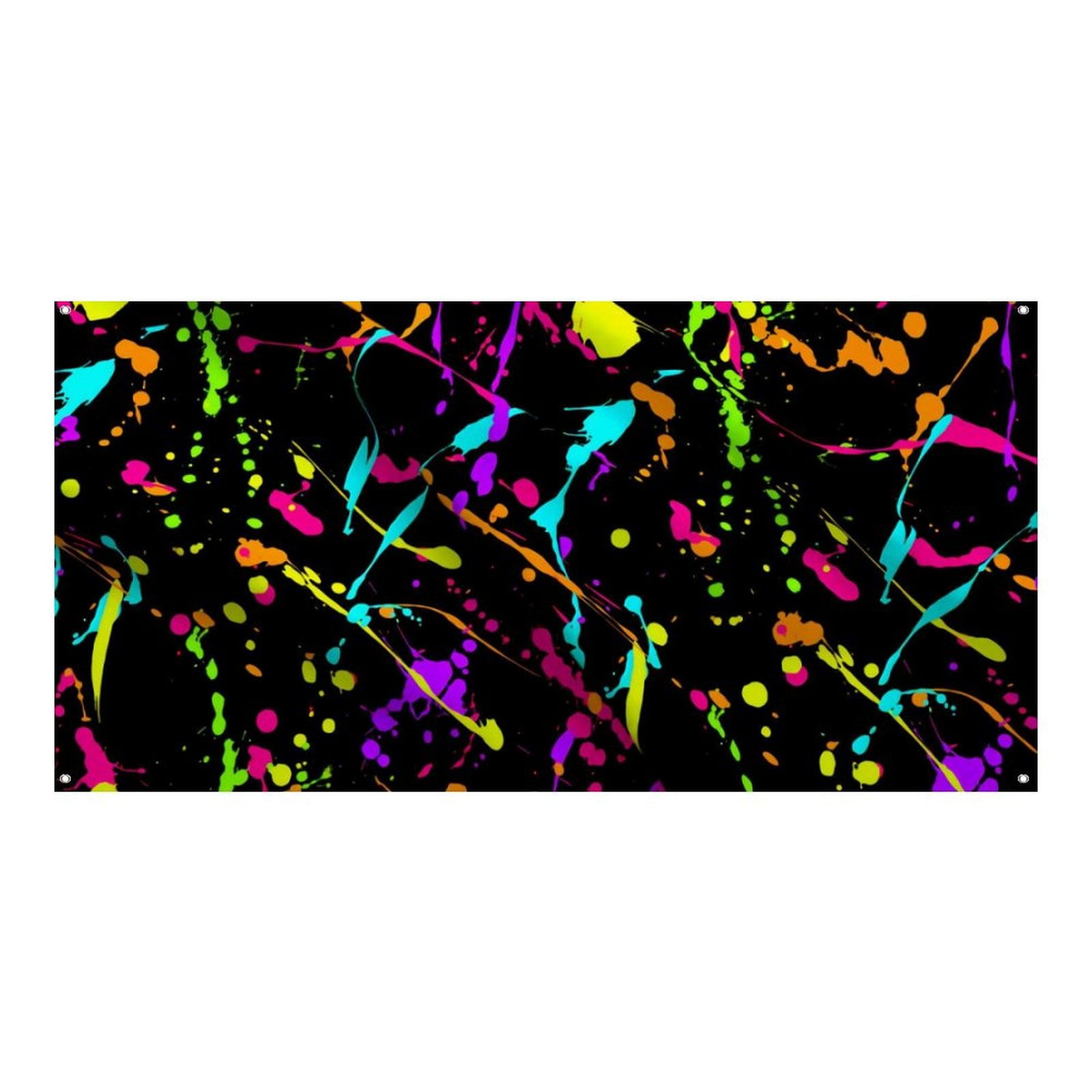 Glow in Dark Splatter Neon (11) Banners Flag Hanging Backdrop Sign Wall ...