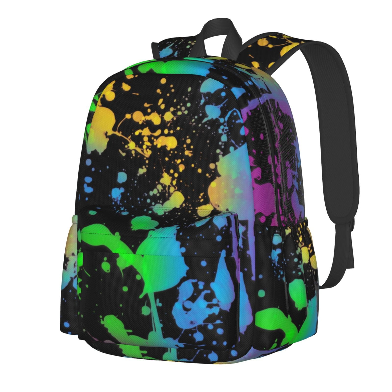 Glow in Dark Splatter Neon Backpack for Men Women Laptop Backpack ...