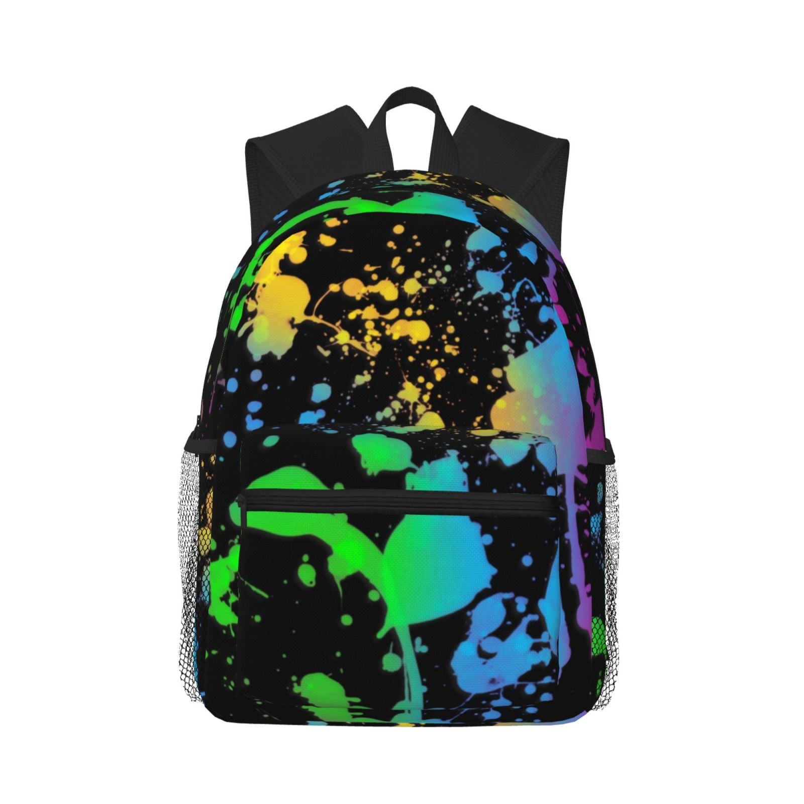 Glow in Dark Splatter Neon Backpack for Men Women Laptop Backpack ...