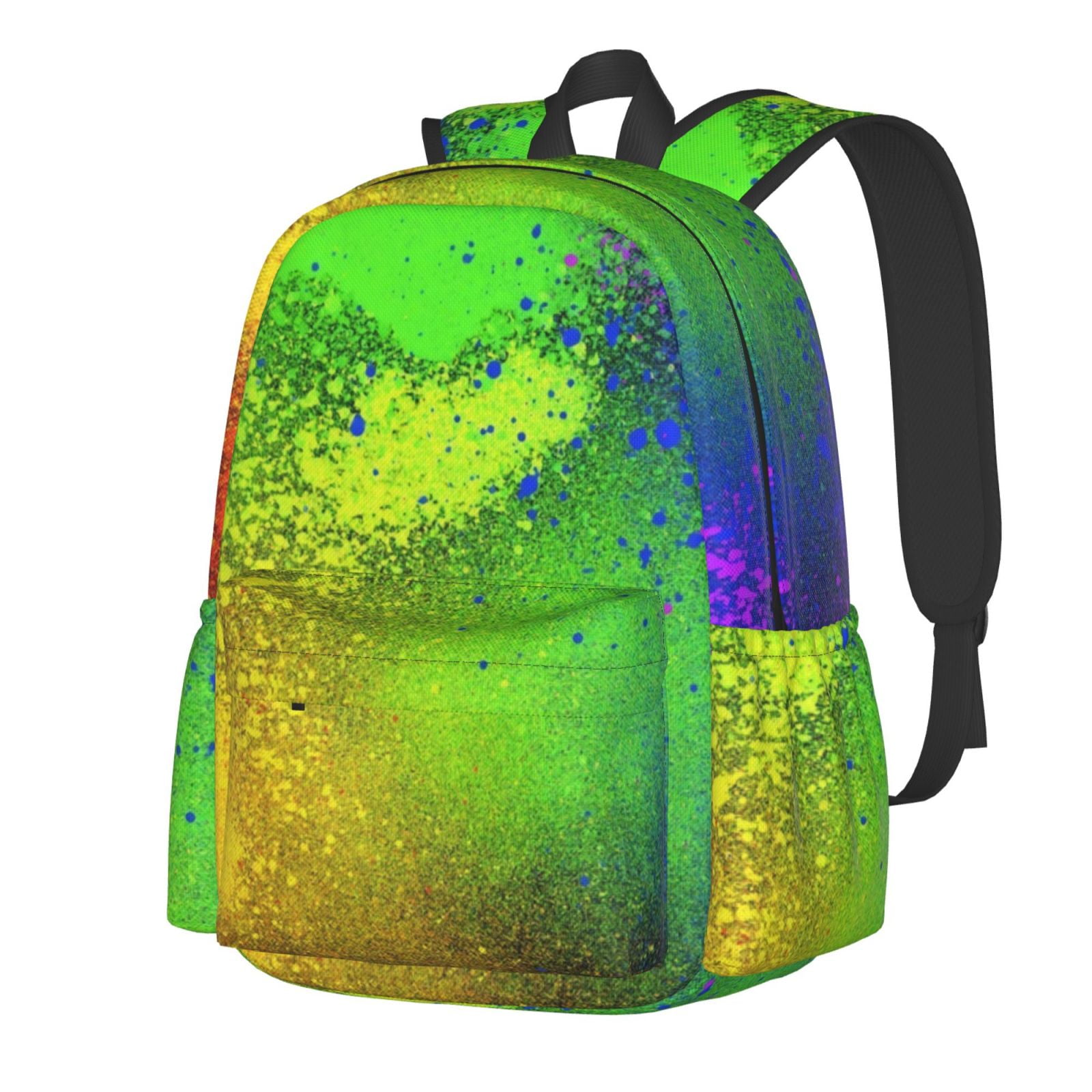 Glow in Dark Splatter Neon Backpack for Men Women Laptop Backpack ...