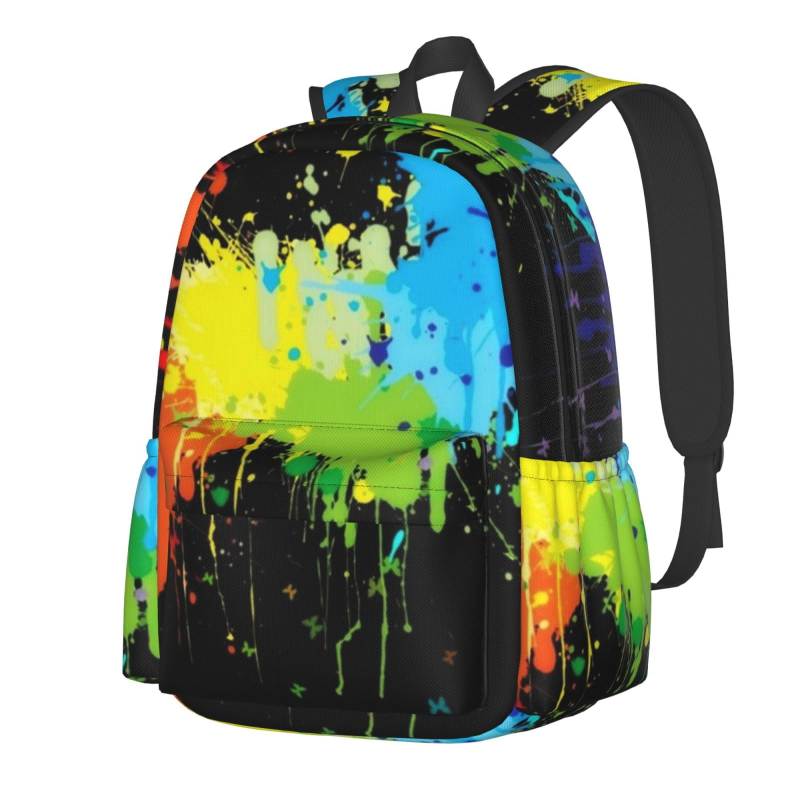 Glow in Dark Splatter Neon Backpack for Men Women Laptop Backpack ...