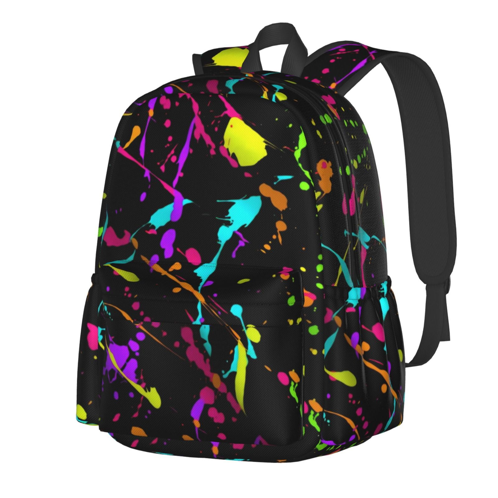 Glow in Dark Splatter Neon Backpack for Men Women Laptop Backpack ...