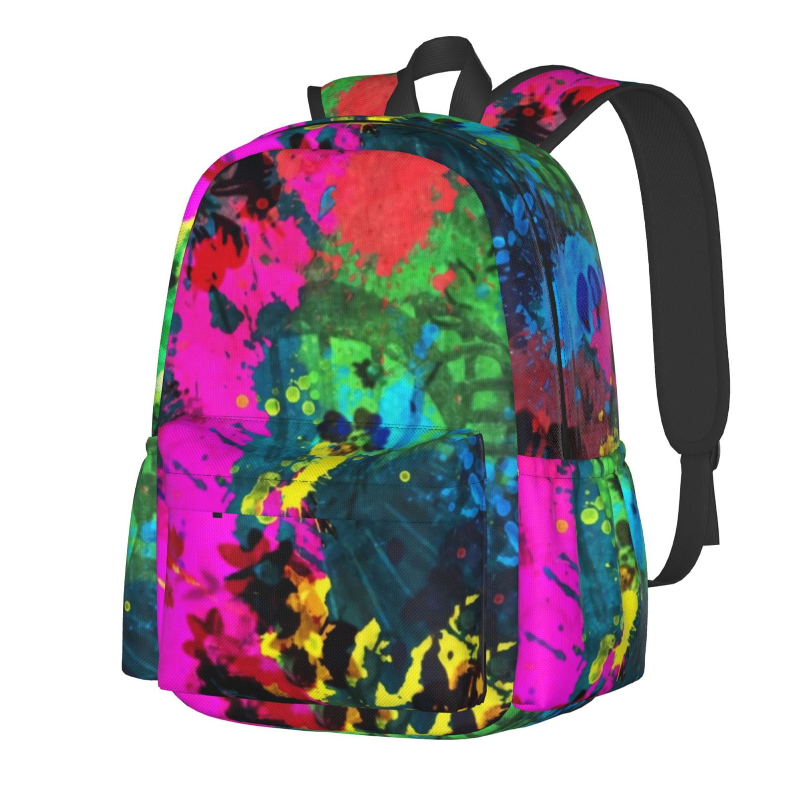Glow in Dark Splatter Neon Backpack for Men Women Laptop Backpack ...