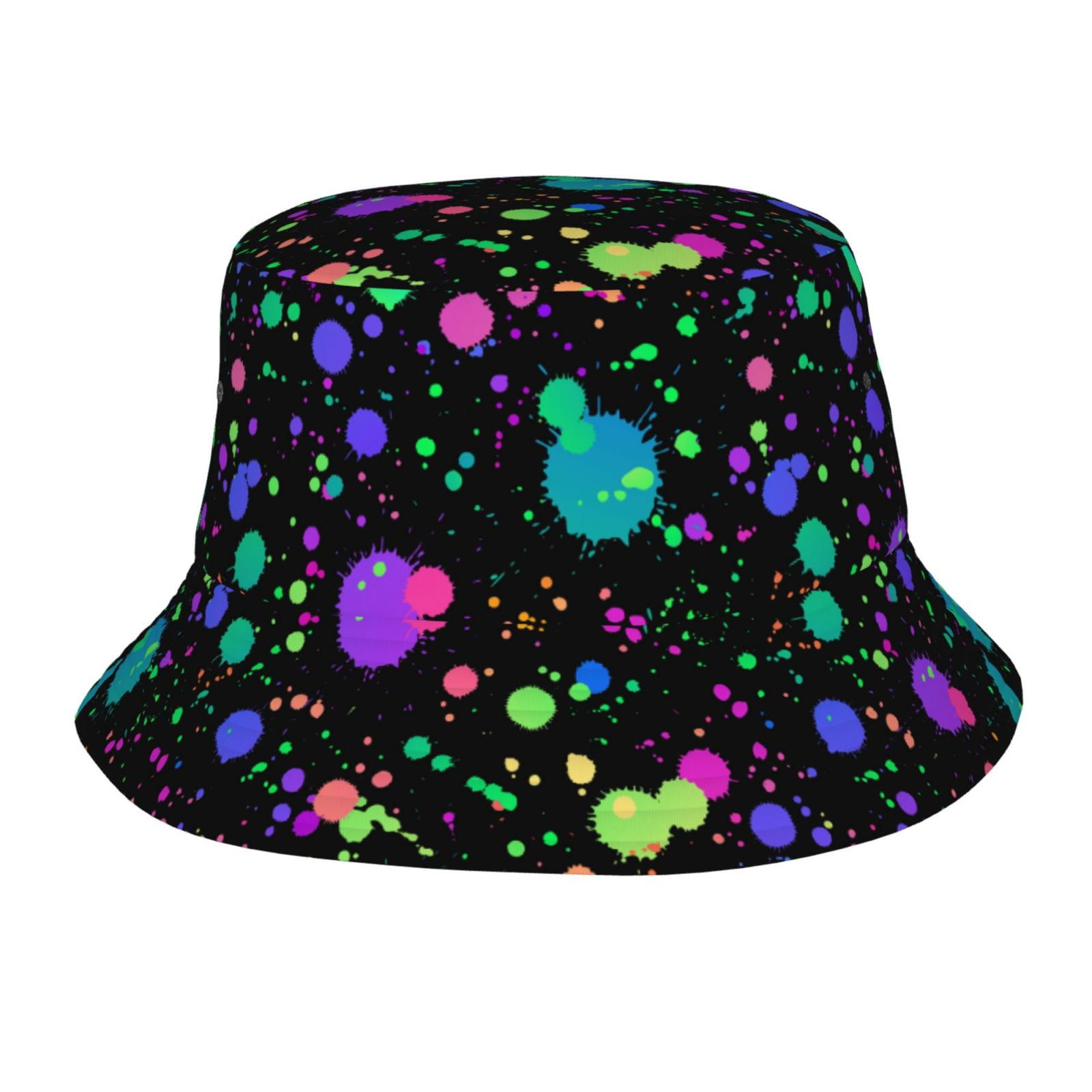 Glow in Dark Splatter Neon Bucket Hats for Men Women Beach Sun Hat ...
