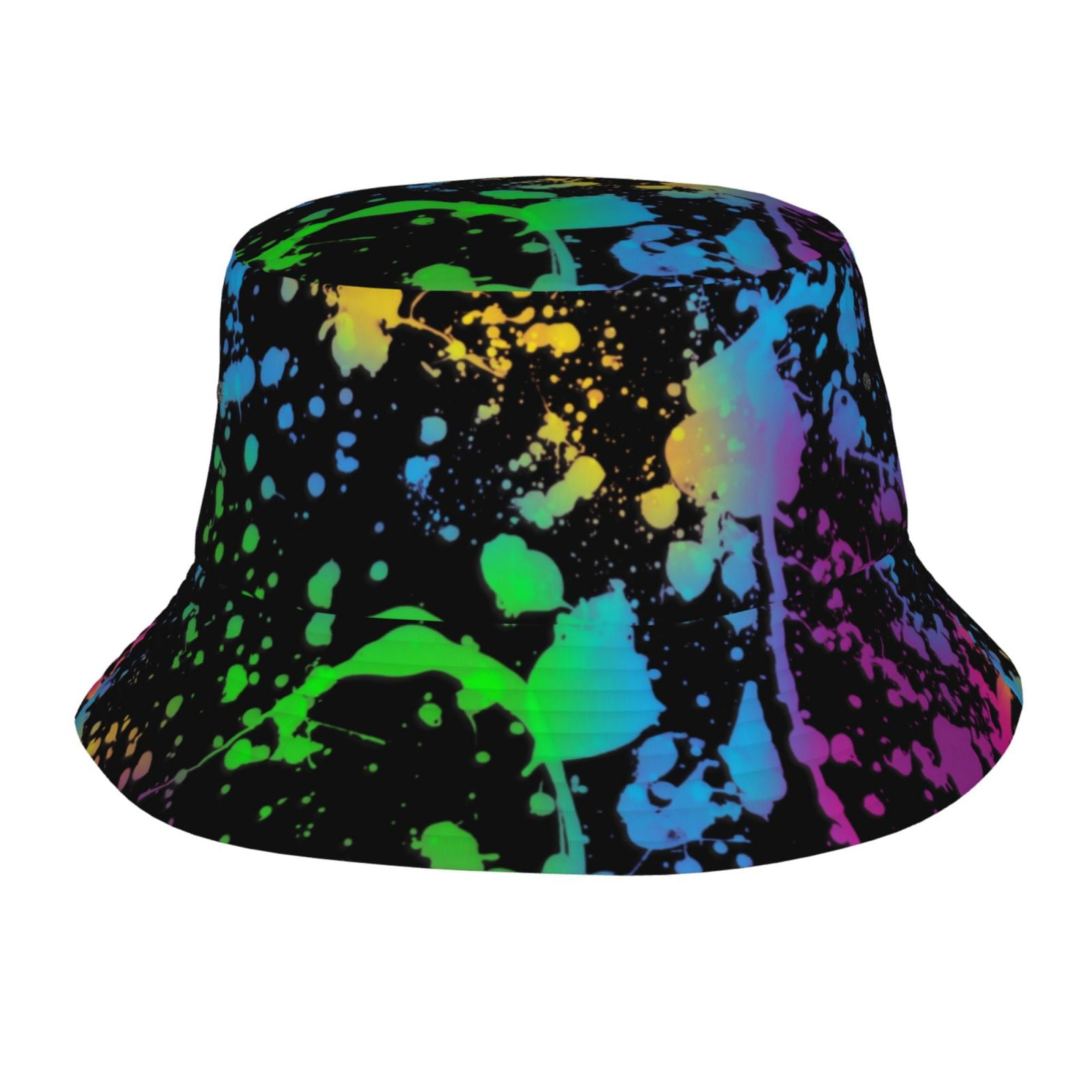 Glow in Dark Splatter Neon Bucket Hats for Men Women Beach Sun Hat ...