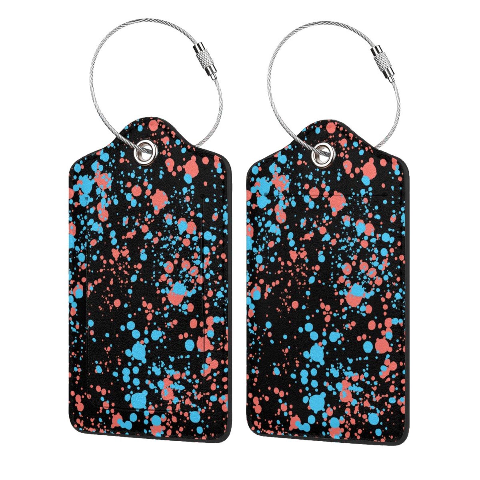 Glow in Dark Splatter Neon Luggage Tags for Suitcase PU Privacy Cover ...