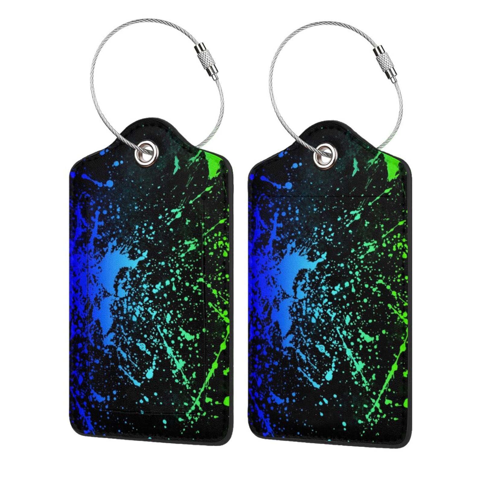 Glow in Dark Splatter Neon Luggage Tags for Suitcase PU Privacy Cover ...