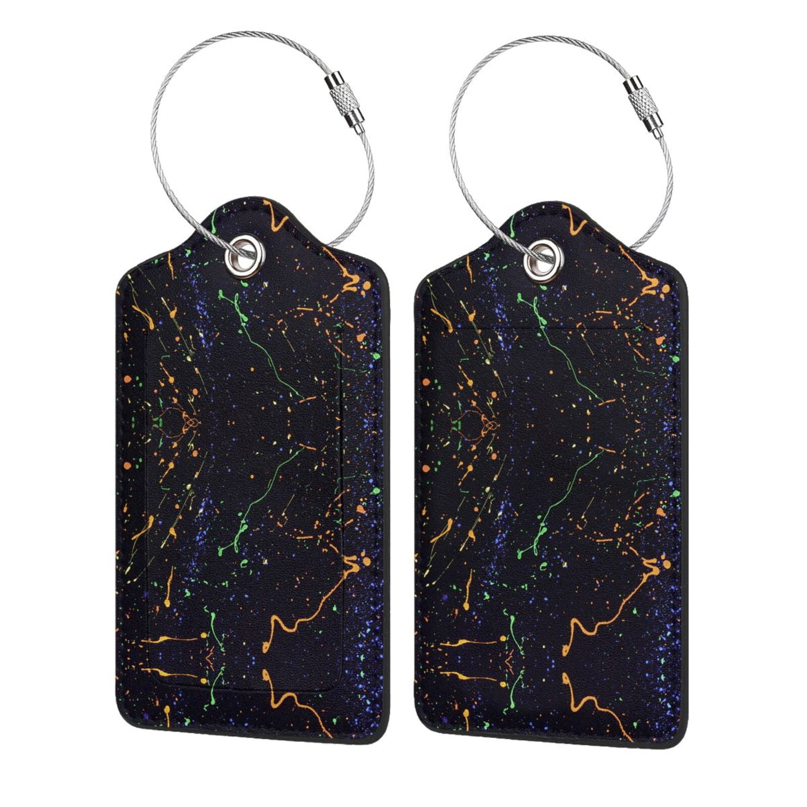 Glow in Dark Splatter Neon Luggage Tags for Suitcase Tags Identifiers ...