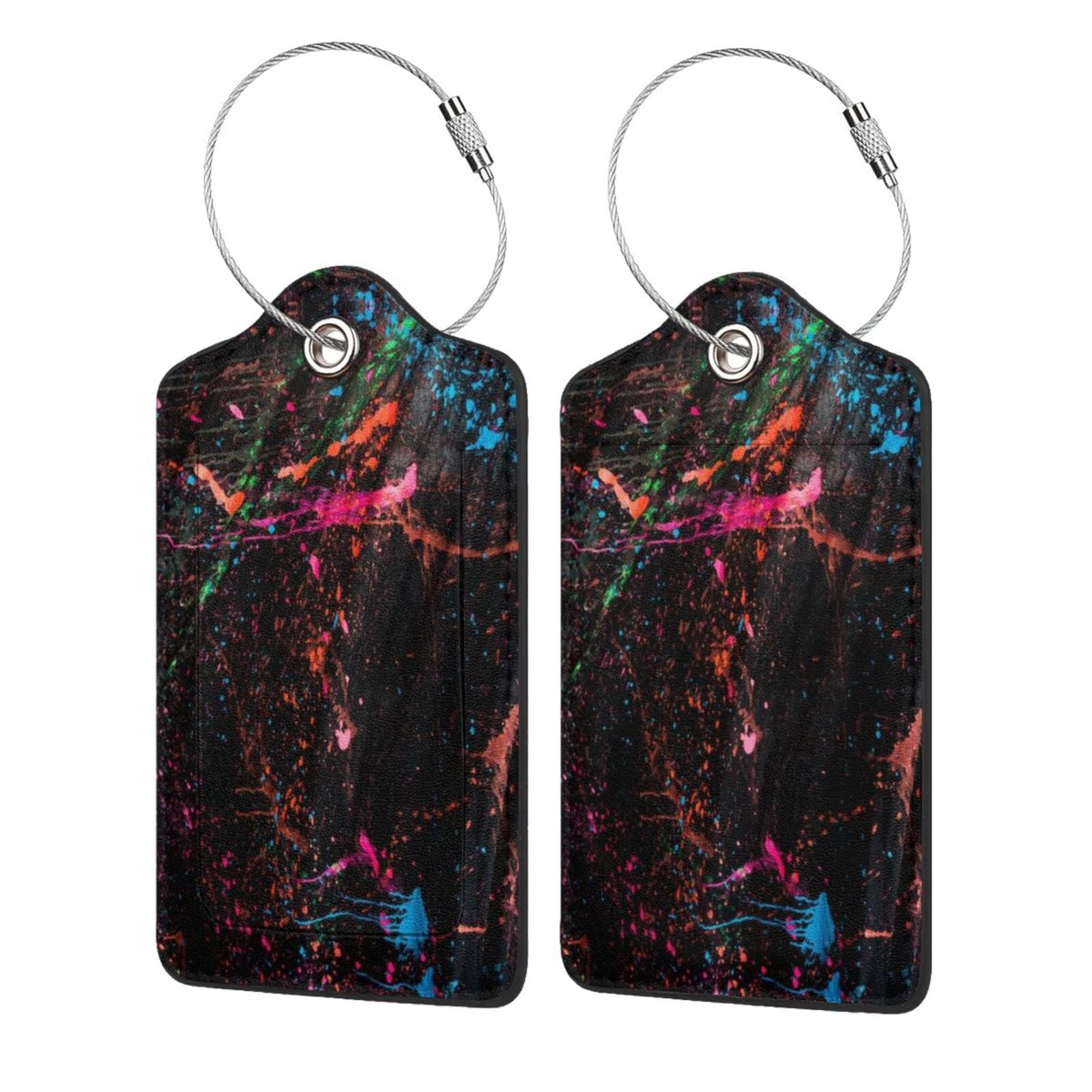 Glow in Dark Splatter Neon Luggage Tags for Suitcase Tags Identifiers ...