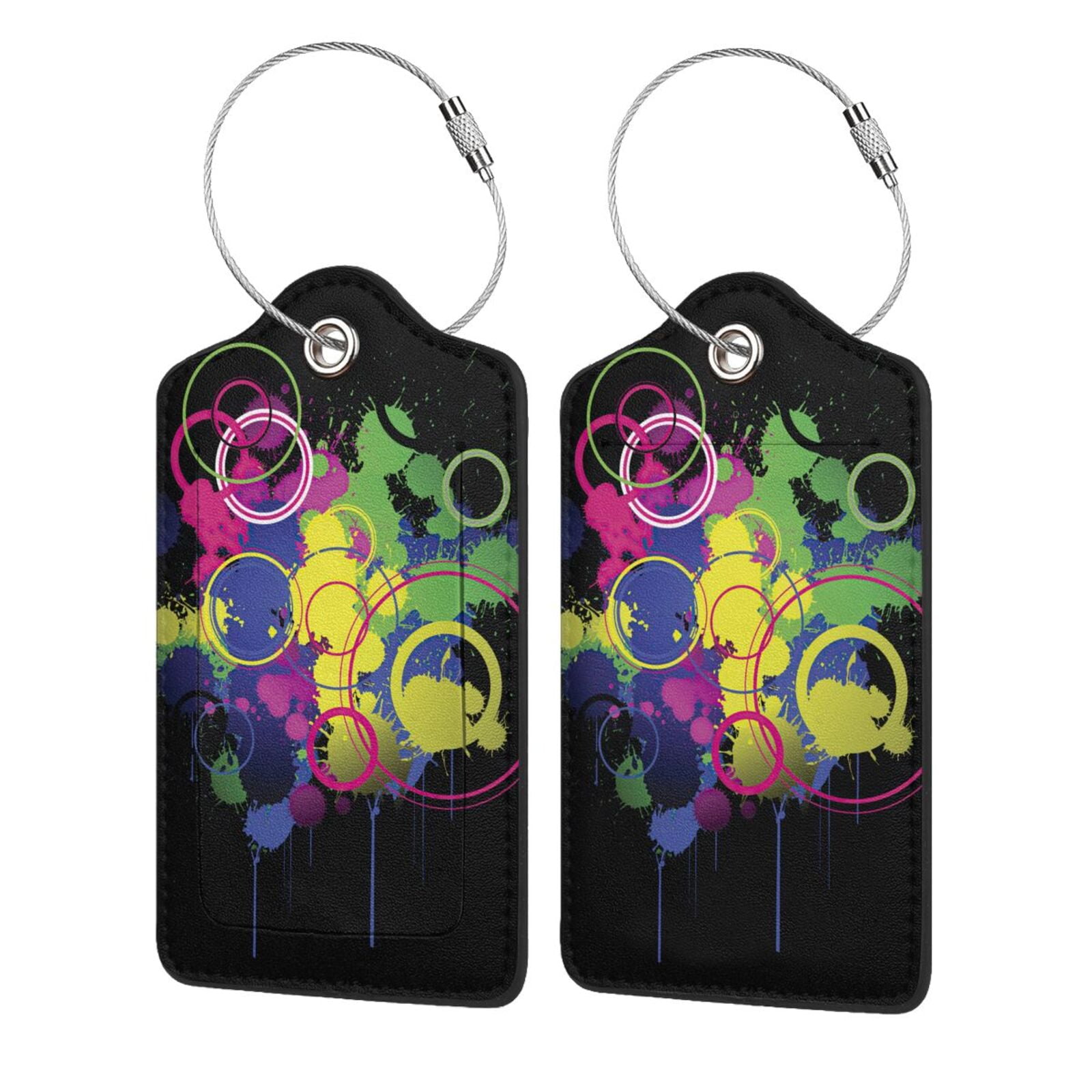 Glow in Dark Splatter Neon Luggage Tags for Suitcase Tags Identifiers ...
