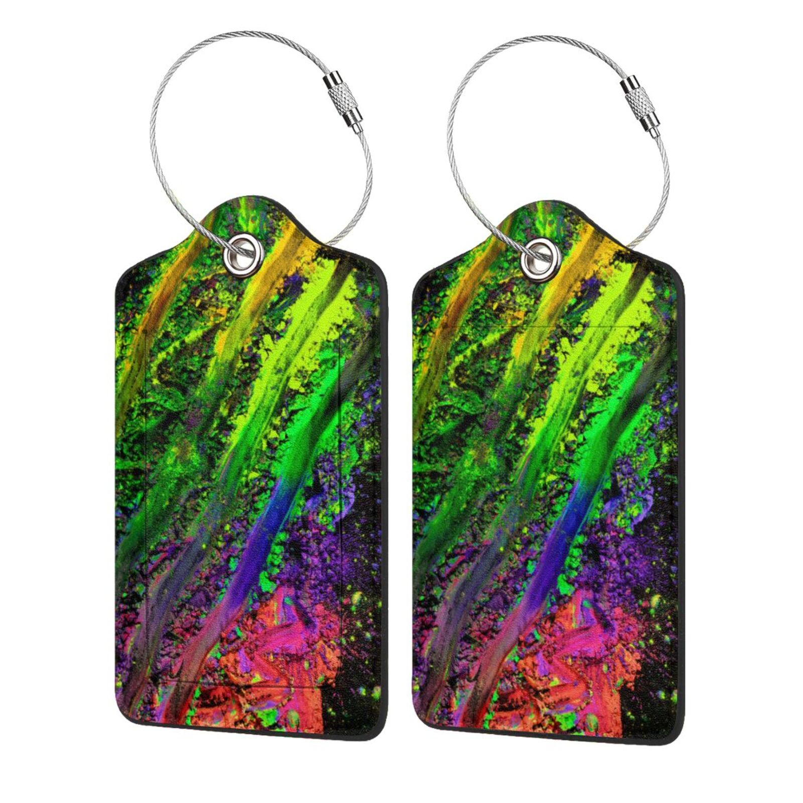Glow in Dark Splatter Neon Luggage Tags for Suitcase Tags Identifiers ...