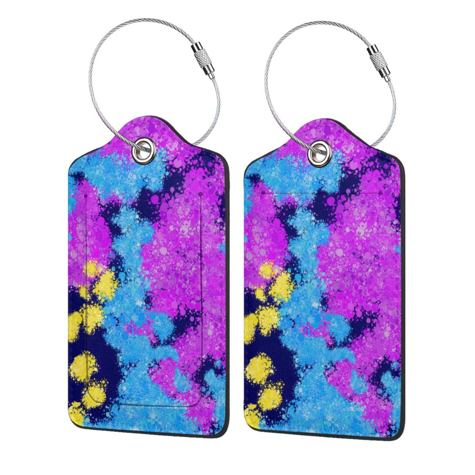 Glow in Dark Splatter Neon Luggage Tags for Suitcase Tags Identifiers ...