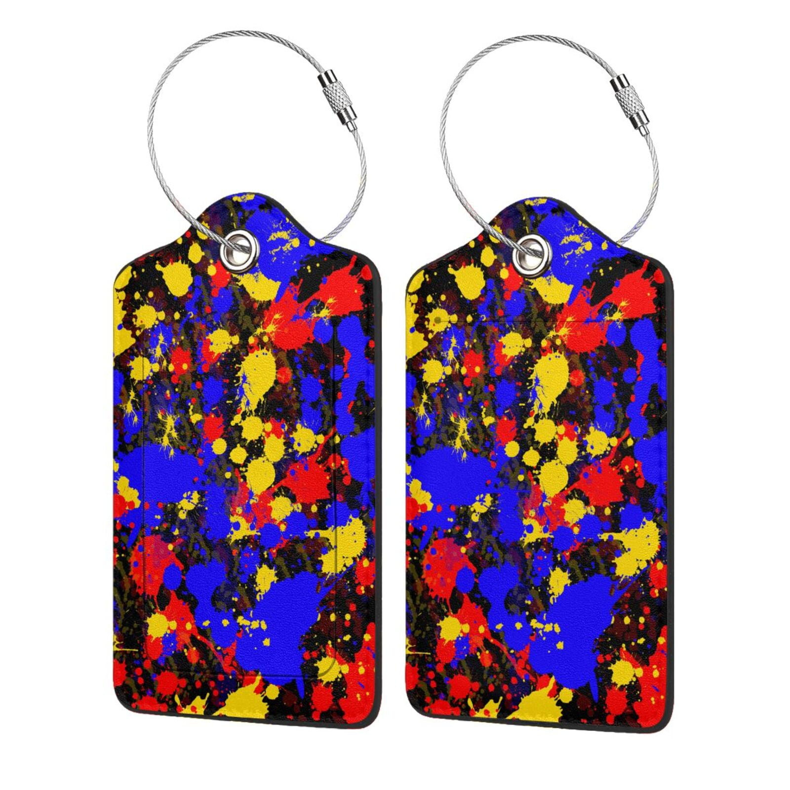 Glow in Dark Splatter Neon Luggage Tags for Suitcase Tags Identifiers ...