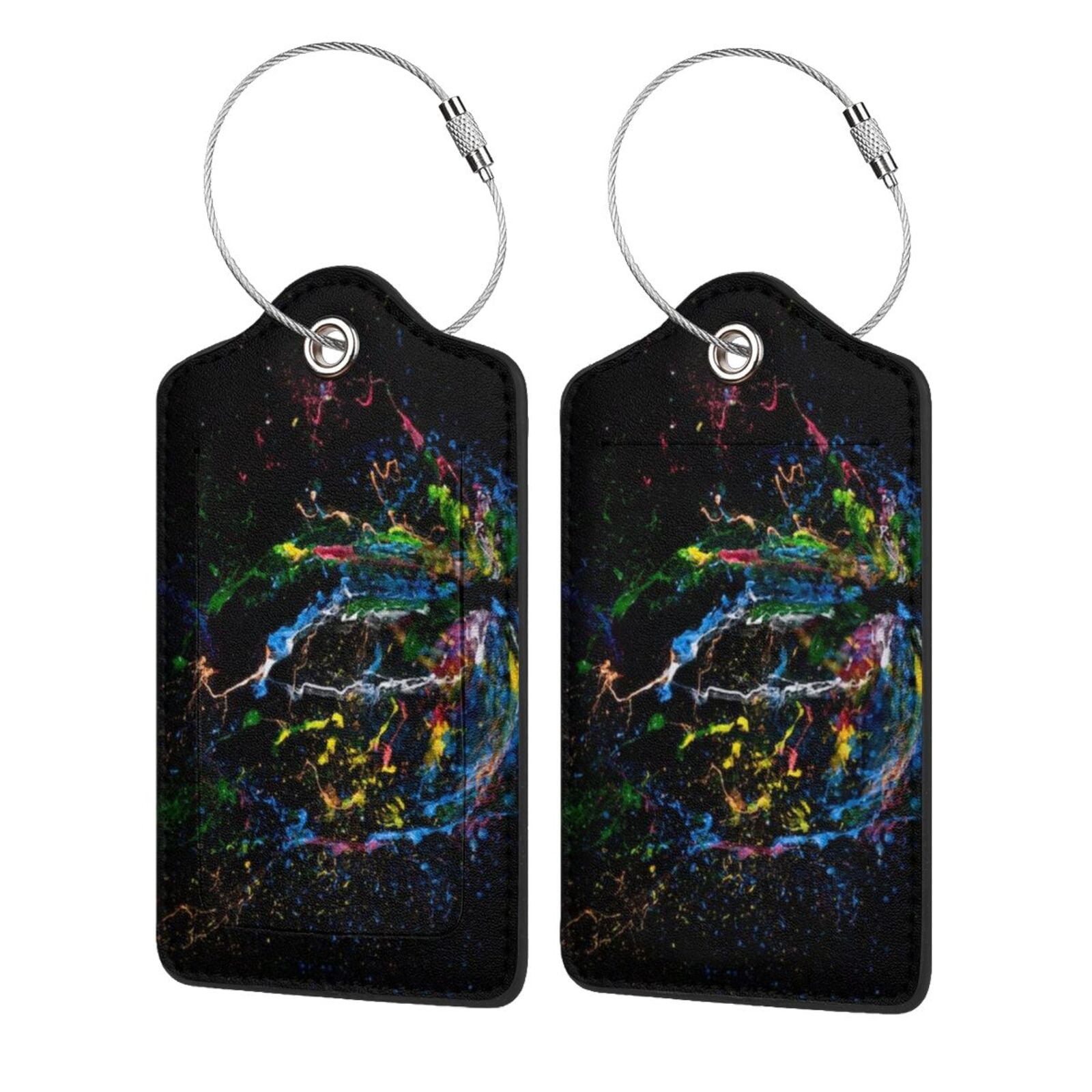 Glow in Dark Splatter Neon Luggage Tags for Suitcase Tags Identifiers ...