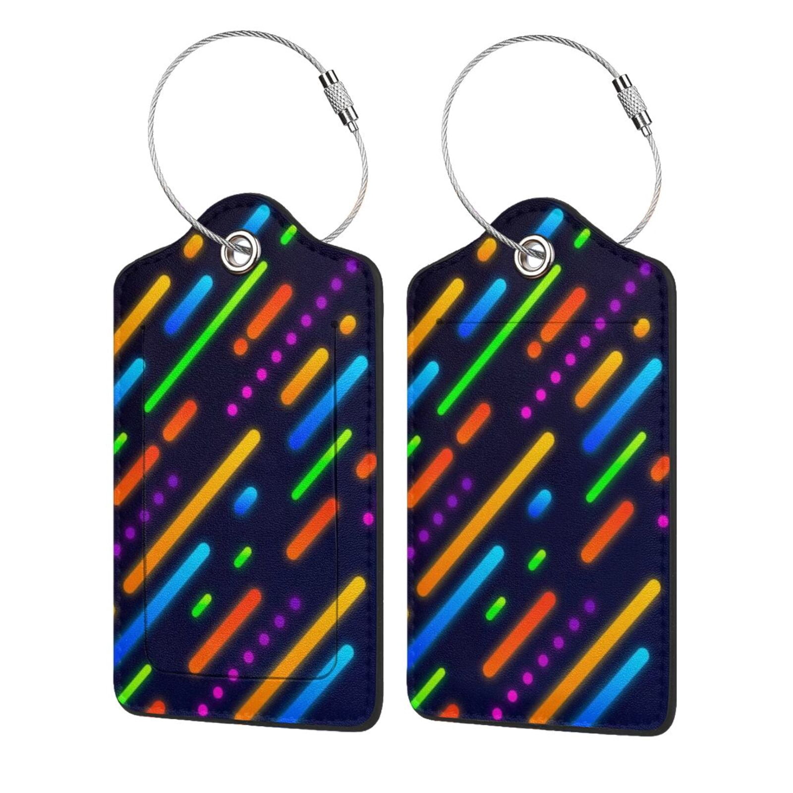 Glow in Dark Splatter Neon Luggage Tags for Suitcase Tags Identifiers ...