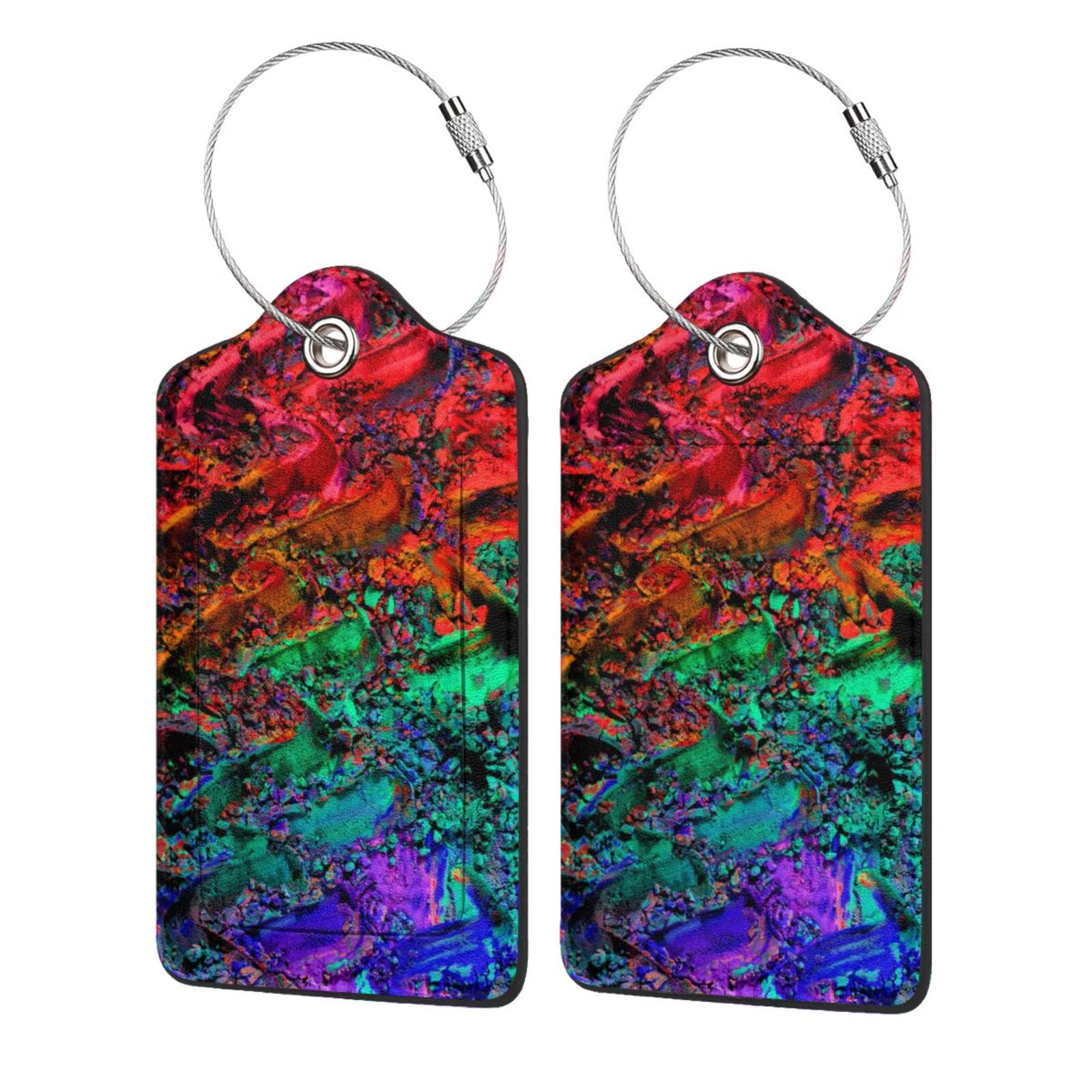 Glow in Dark Splatter Neon Luggage Tags for Suitcase Tags Identifiers ...