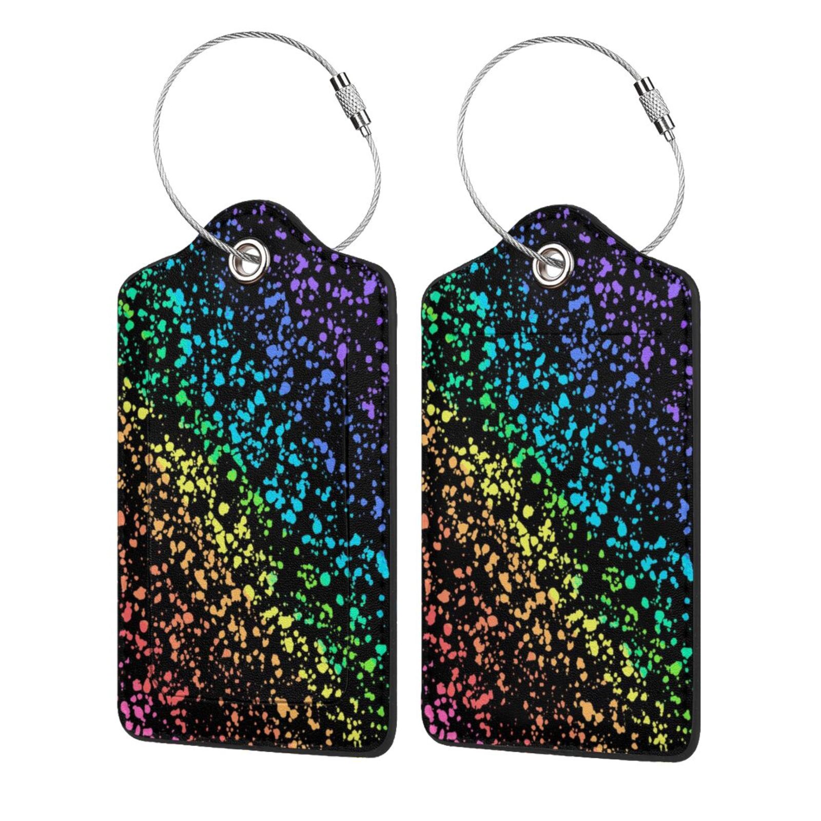 Glow in Dark Splatter Neon Luggage Tags for Suitcase Tags Identifiers ...