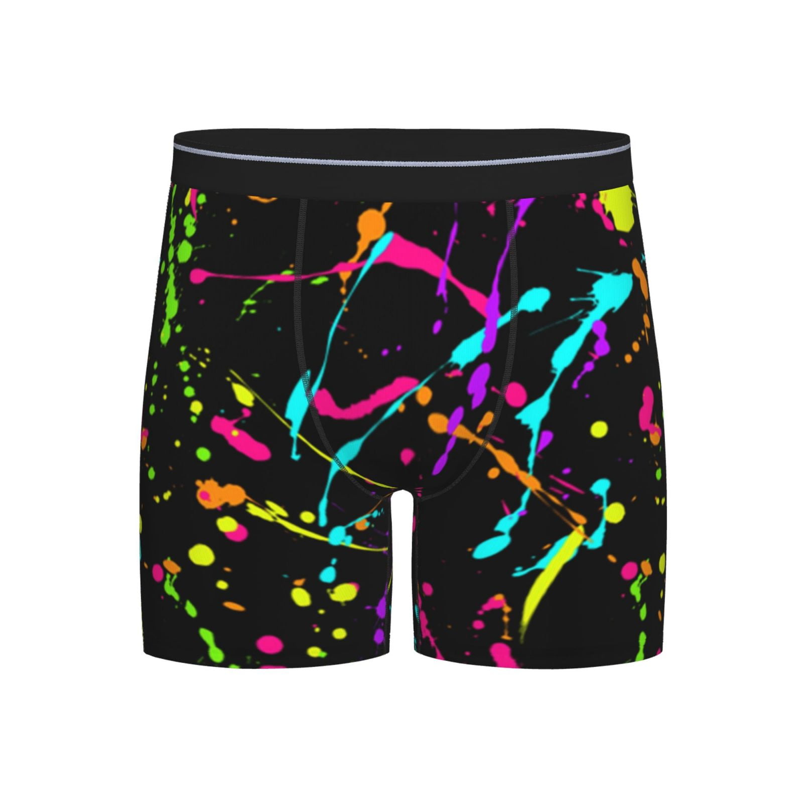 Glow in Dark Splatter Neon Men's Underwear Boxer Briefs Soft Stretch ...