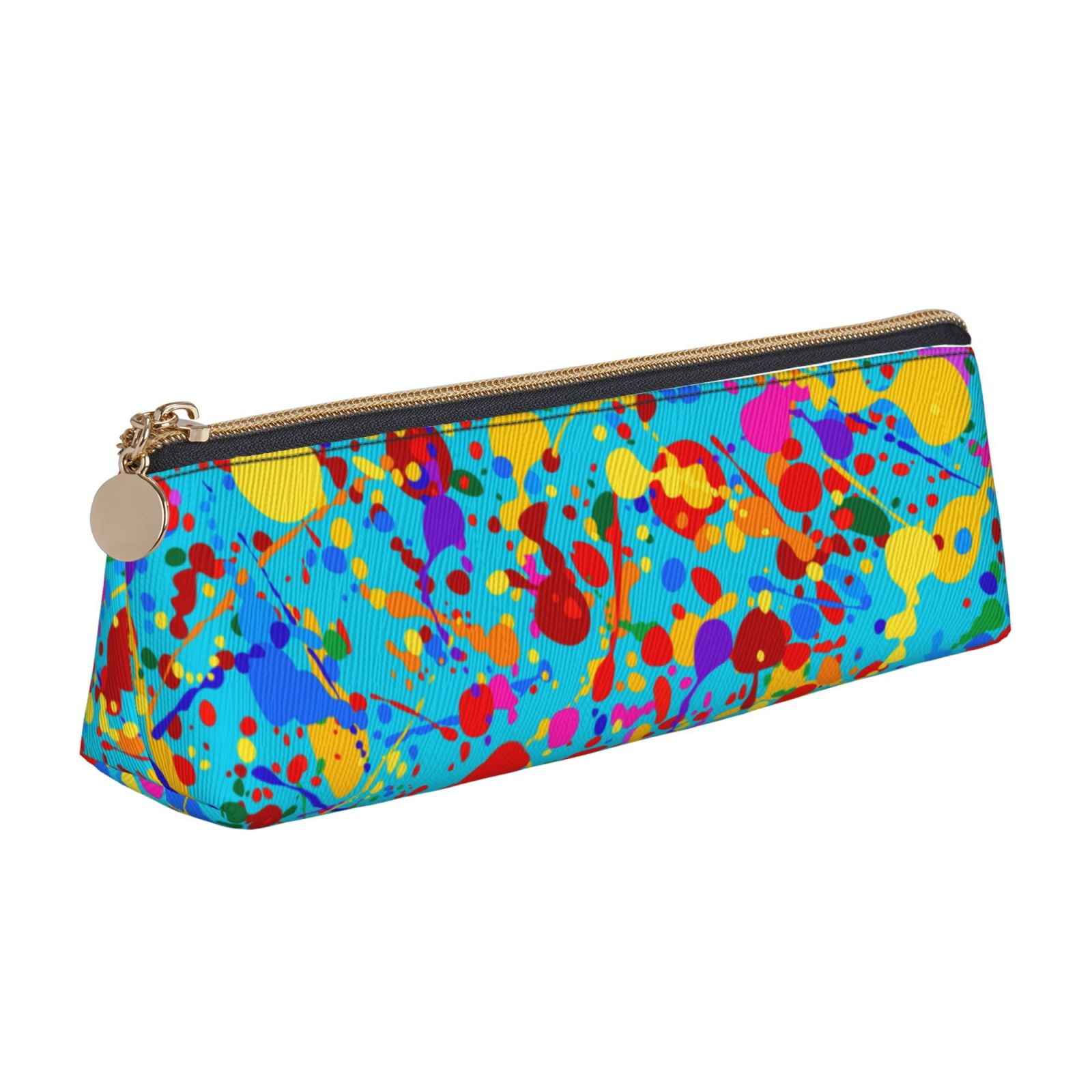 Glow in Dark Splatter Neon Pencil Case Leather Pen Pouch Storage Bag ...