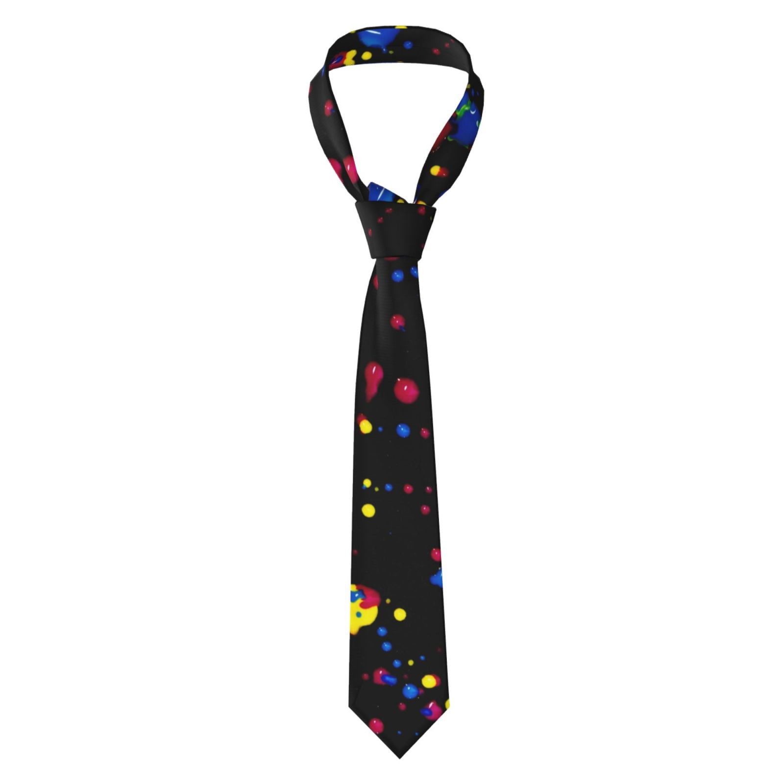 Glow in Dark Splatter Neon Ties for Men Business Wedding Party Suit ...