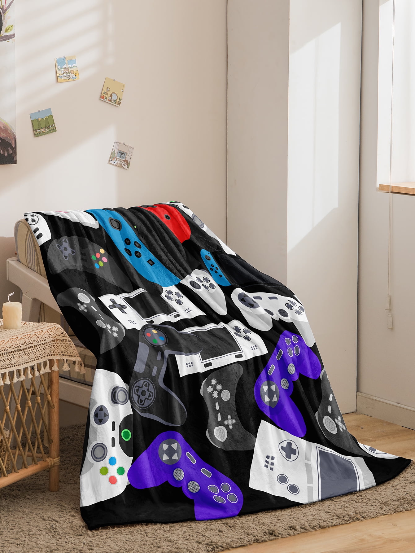 Glow in The Dark Blanket Gaming Gamer Gifts Toys Kids Boys Teen Present ...