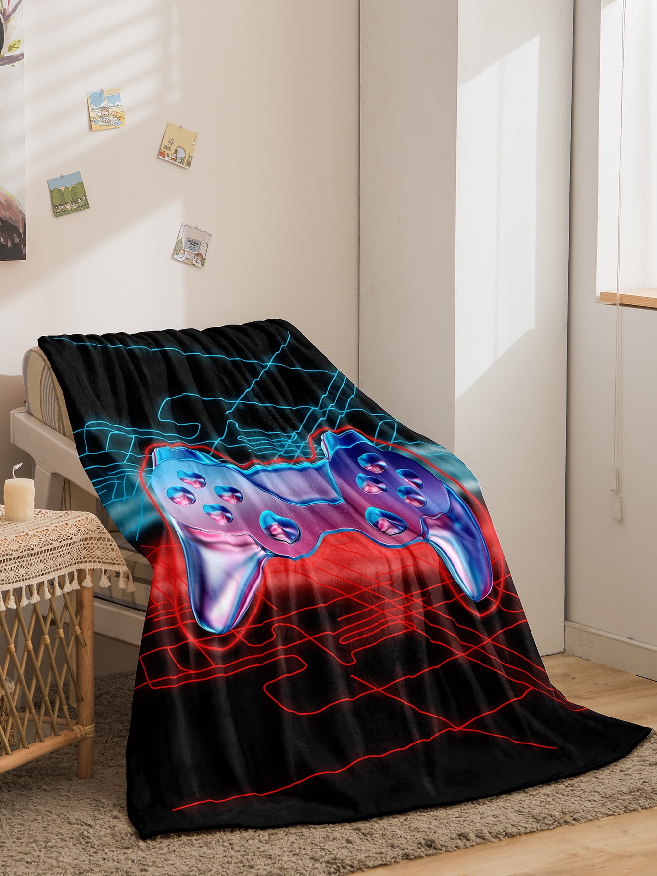 Glow in The Dark Blanket Gaming Gamer Gifts Toys Kids Boys Teen Present ...