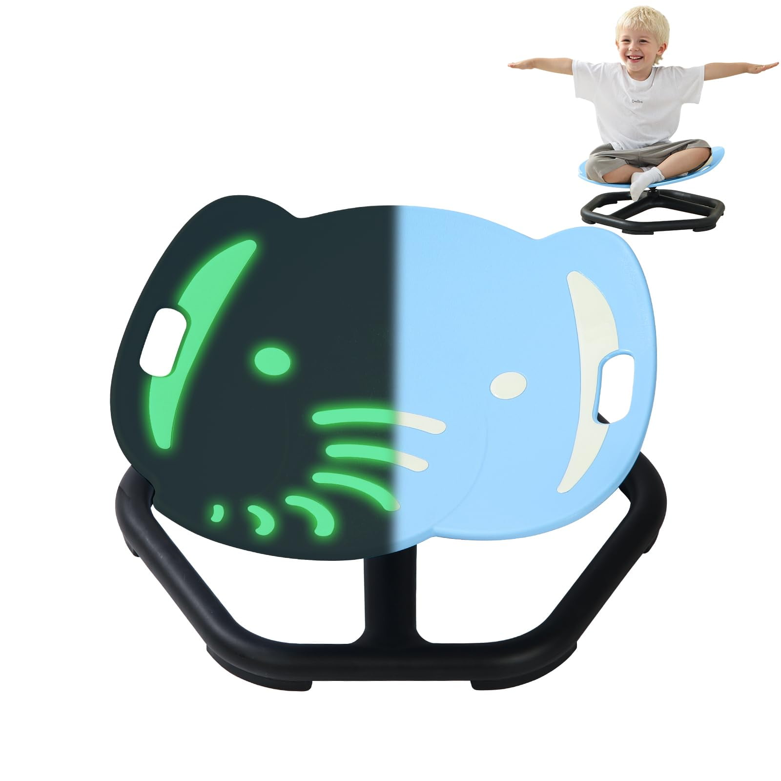 Glow-in-The-Dark Elephant Sensory Spinning Chair for Kids, Autism ...