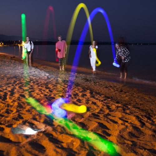 Glow in The Dark LED Day Night Lighted Bocce Ball Set Choose 107mm or ...
