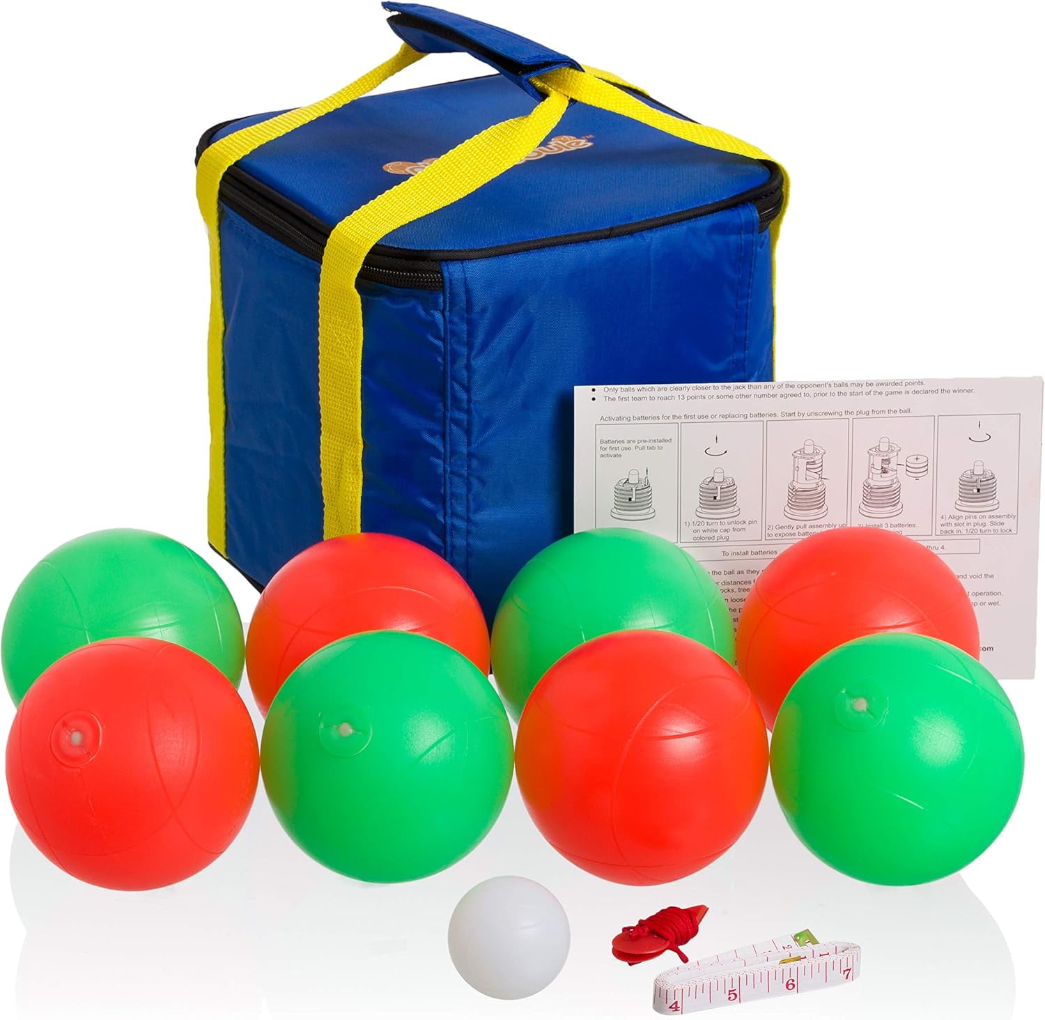 Glow in The Dark LED Day Night Lighted Bocce Ball Set Choose 107mm or ...