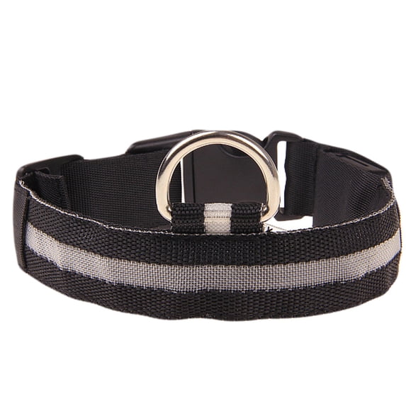 Glow in The Dark Nylon Dog Collar with LED Light for Nighttime and ...