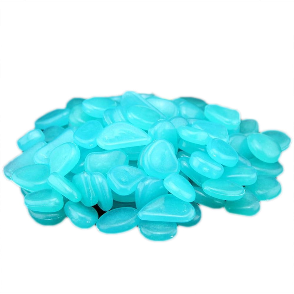 Glow in The Dark Pebbles, 50pcs Glowing Rocks Luminous Stone for Fish ...