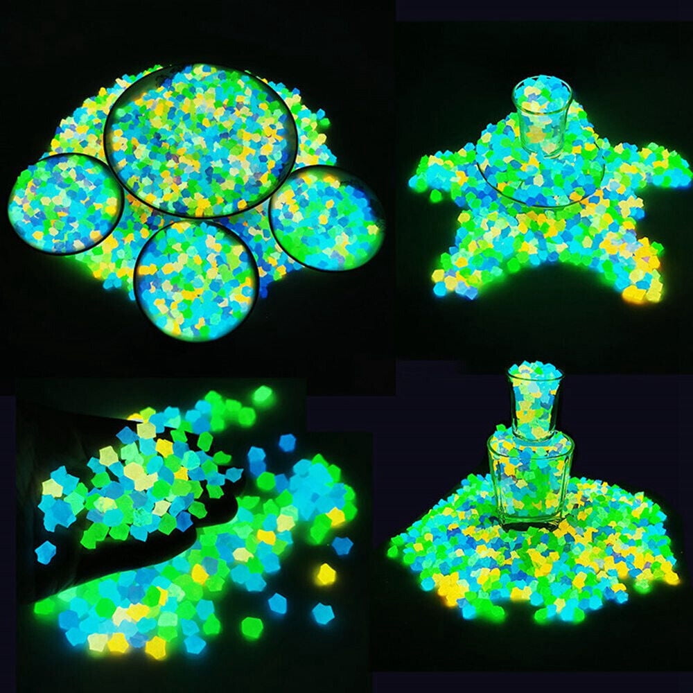 Glow in The Dark Pebbles Garden Glowing Rocks Fish Tank Luminous Stones ...
