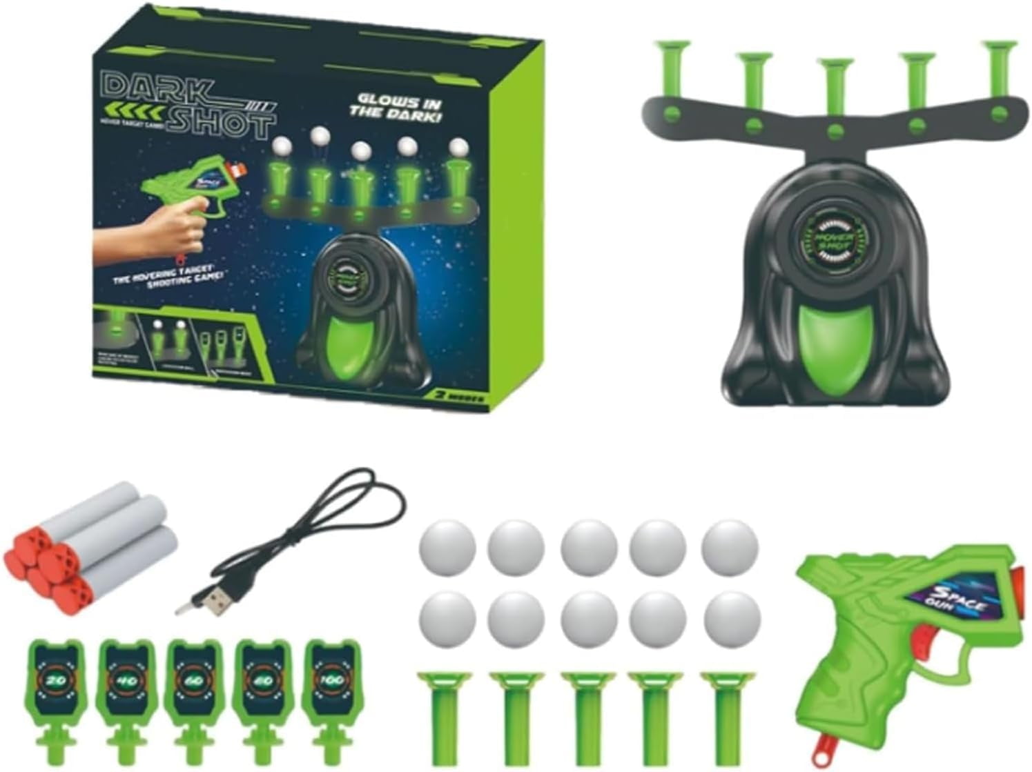 Glow-in-The-Dark Shooting Target Practice Kids Shooting Toy Gun Set ...