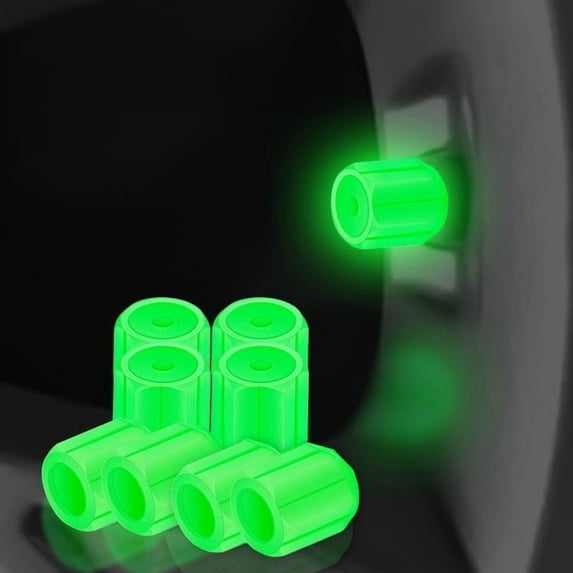 Glow in The Dark Tire Caps Set of 4 Luminous ABS Plastic Covers for Car SUV Truck Bike Easy ...