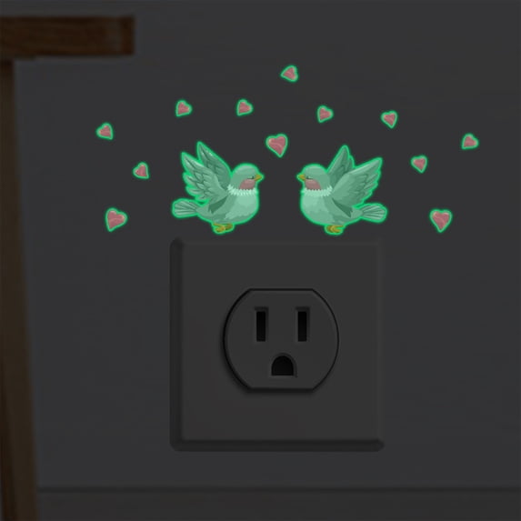Glow in The Dark Valentines Stickers Luminous Window Clings for Room ...