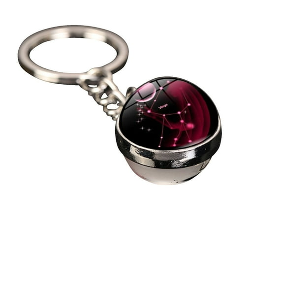 Glow in The Dark Zodiac Keychain, 12 Astrology Signs Double Sided Glass ...