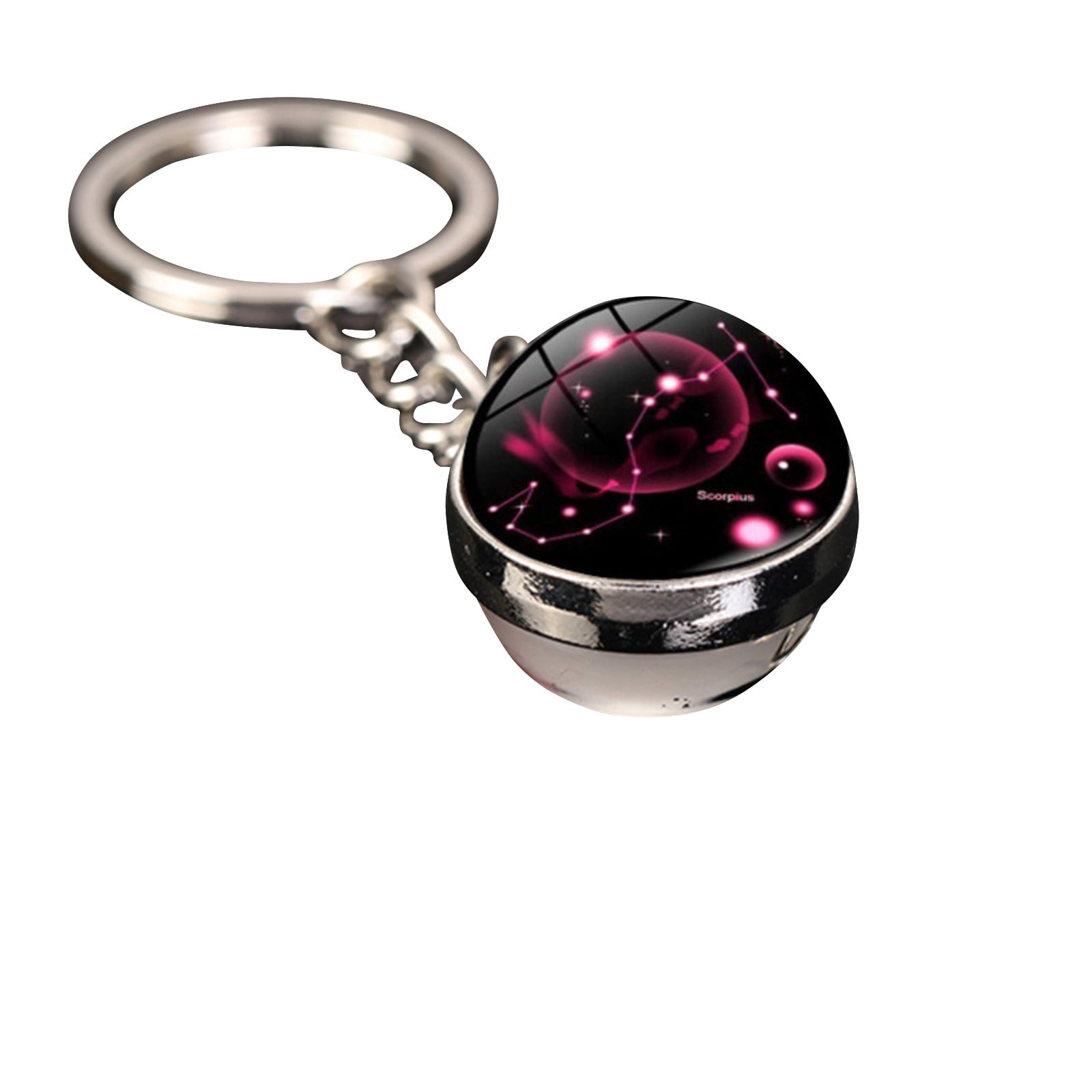 Glow in The Dark Zodiac Keychain, 12 Astrology Signs Double Sided Glass ...