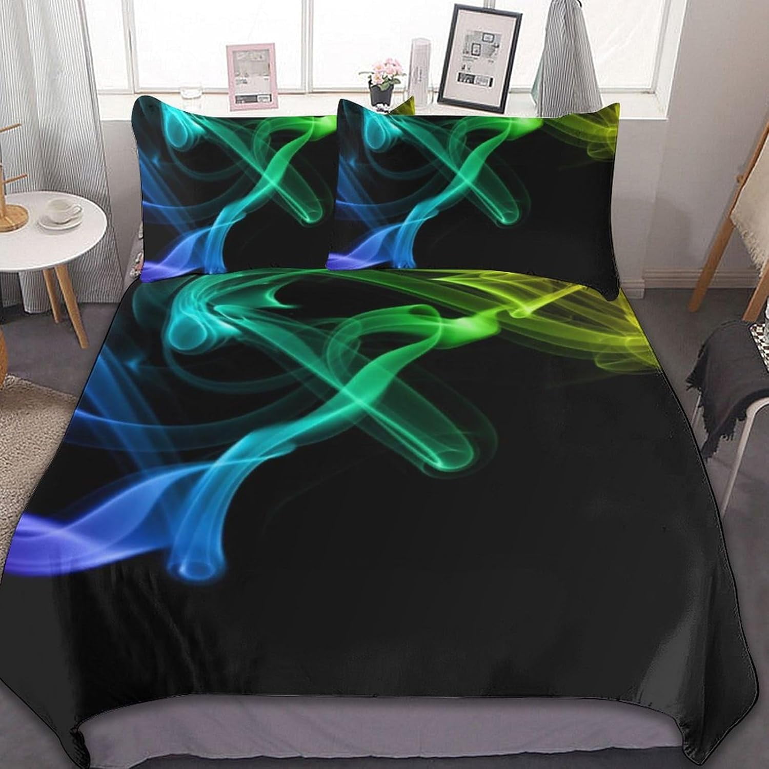 Glow in dark splatter neon comforter set 3 pieces bedding set soft ...